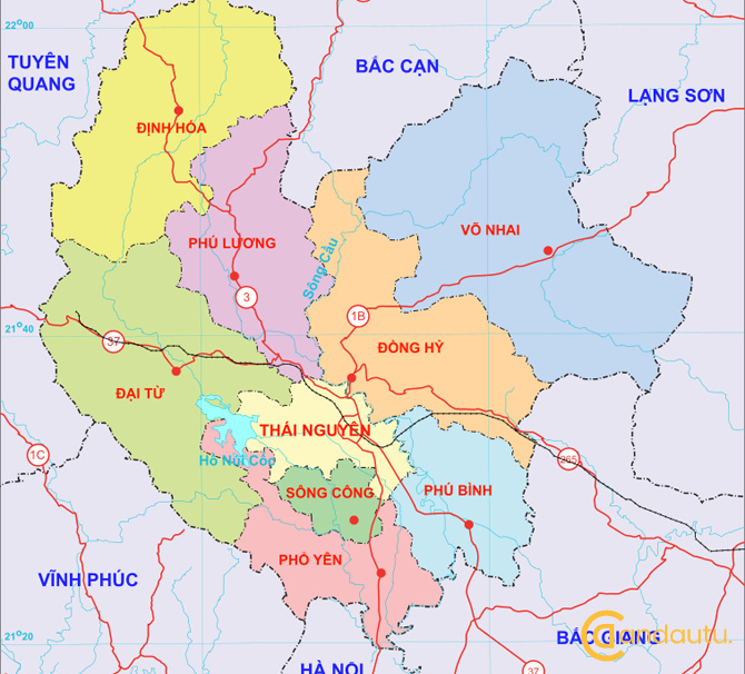 Bản đồ Tỉnh Thái Nguyên