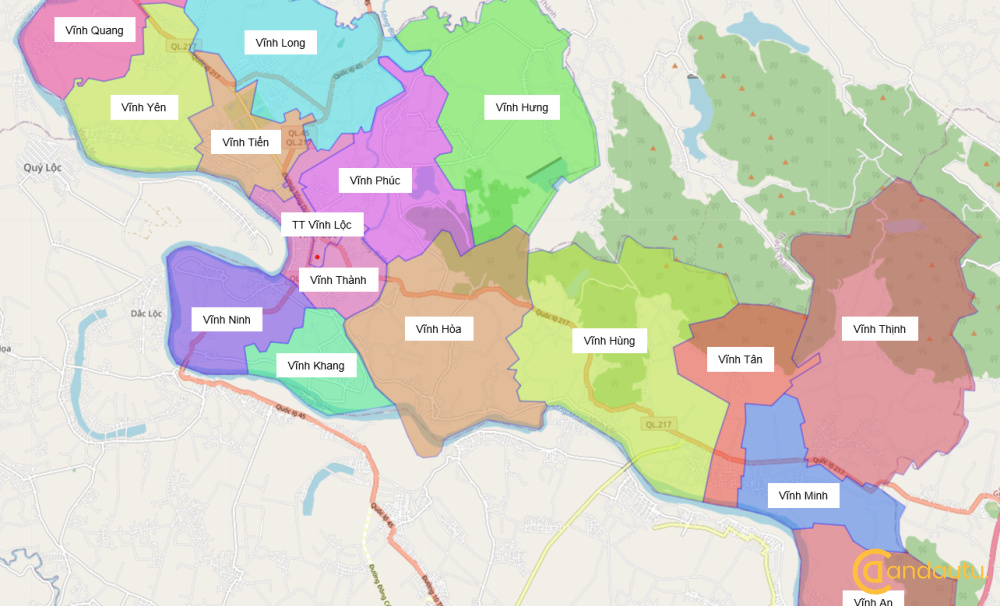 Bản đồ Huyện Vĩnh Lộc, Thanh Hóa