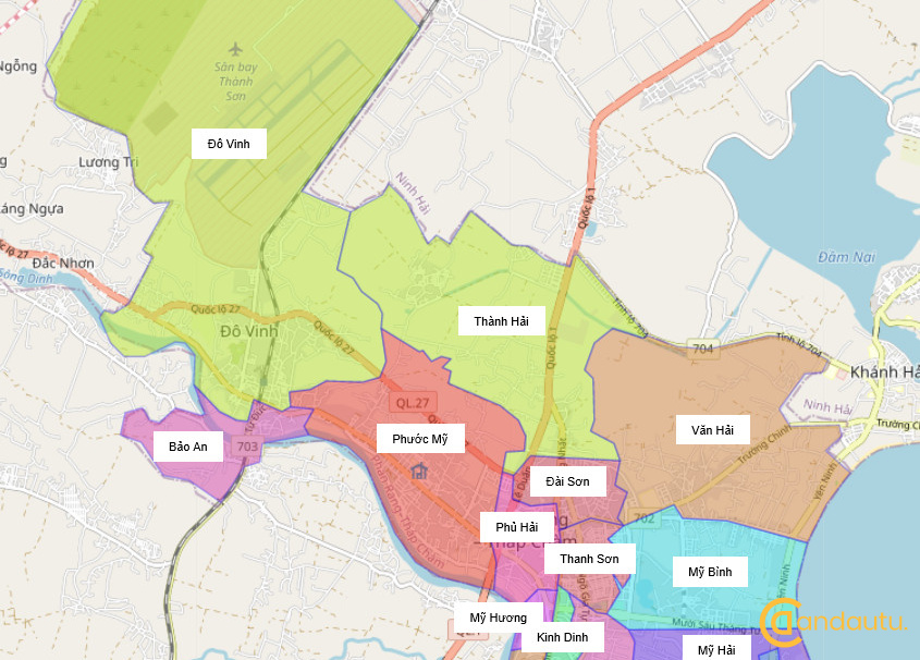 Bản đồ Thành phố Phan Rang-Tháp Chàm, Ninh Thuận