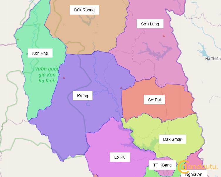 Bản đồ Huyện KBang, Gia Lai