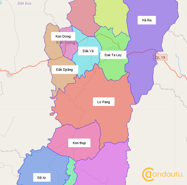 Bản đồ Huyện Mang Yang, Gia Lai