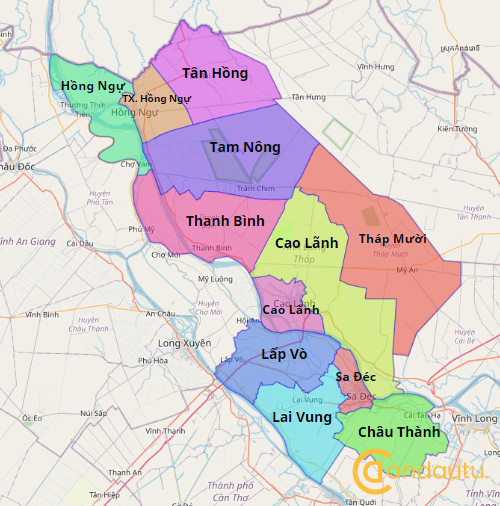 Bản đồ Tỉnh Đồng Tháp