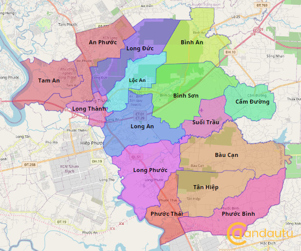 Bản đồ Huyện Long Thành, Đồng Nai