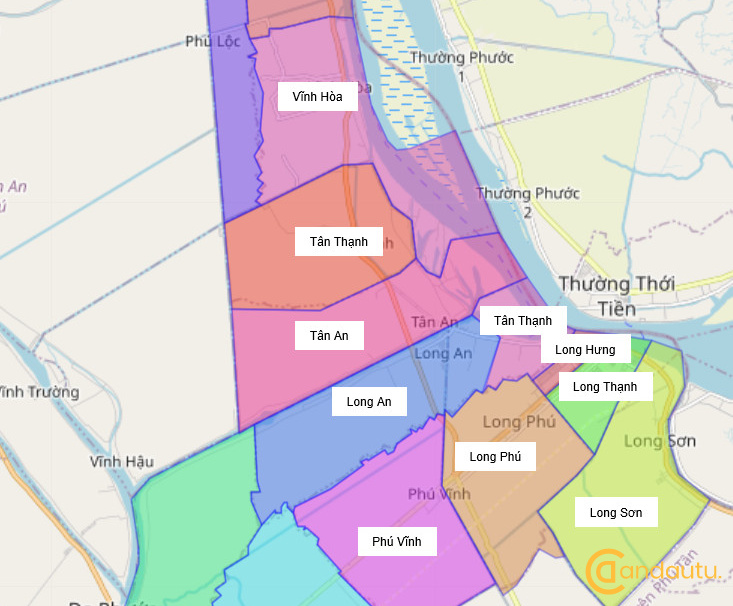 Bản đồ Thị xã Tân Châu, An Giang