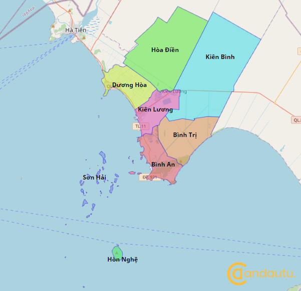 Bản đồ Huyện Kiên Lương, Kiên Giang