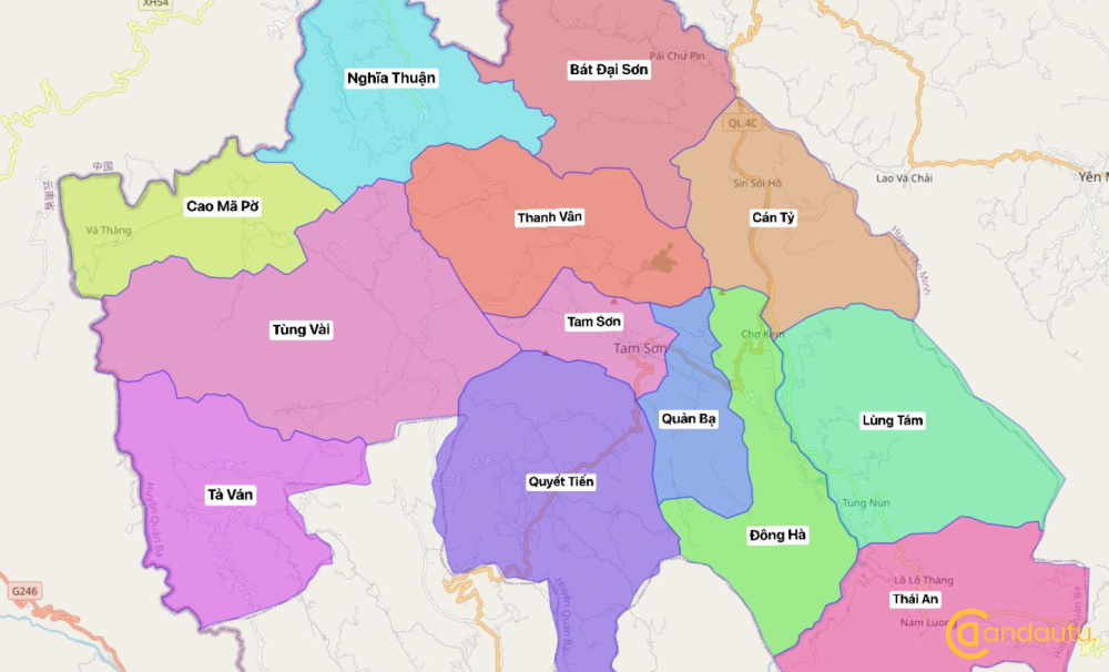 Bản đồ Huyện Quản Bạ, Hà Giang